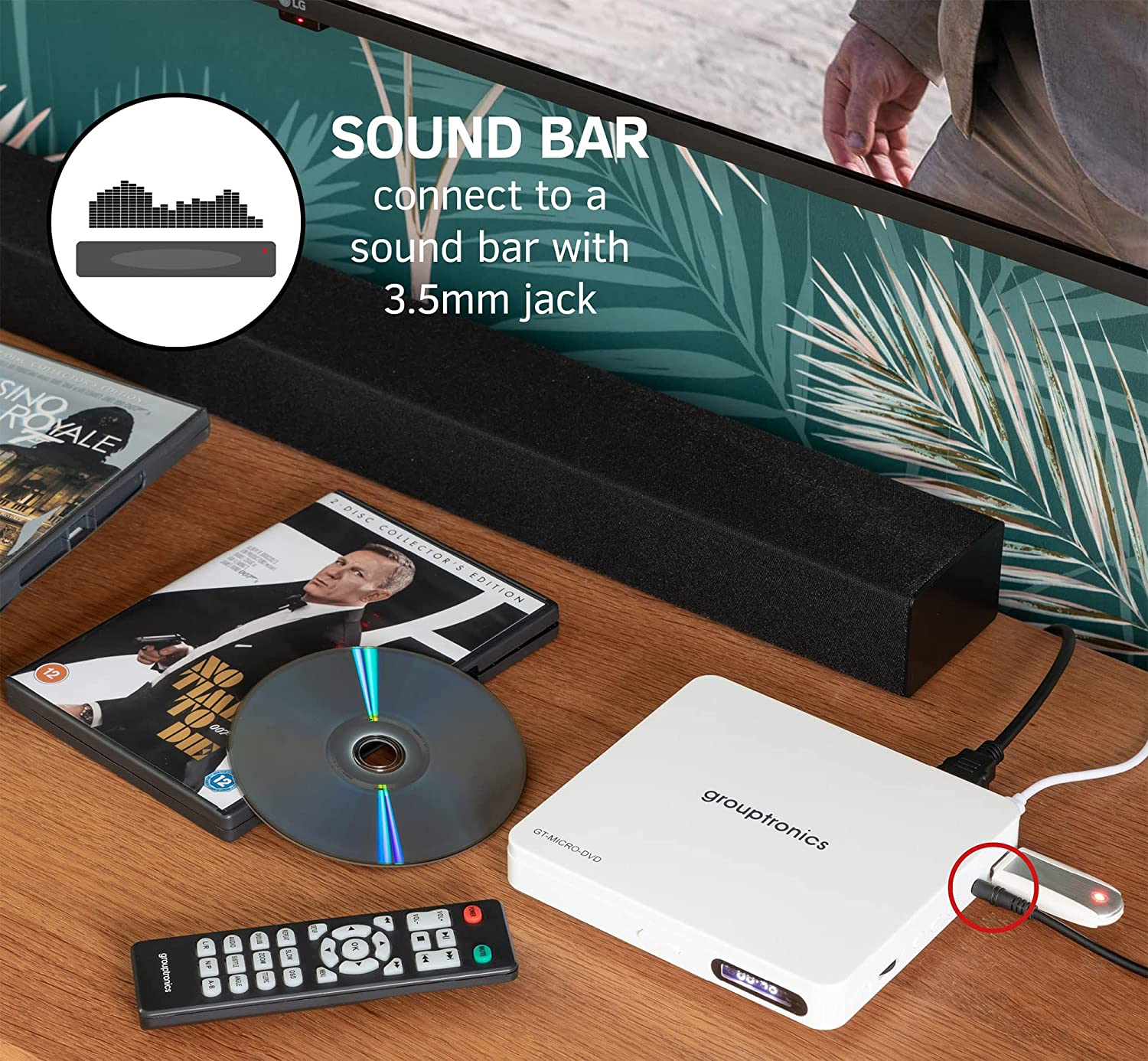 Grouptronics GT-Micro-DVD Small Mini Multi Region HDMI DVD Player For ...