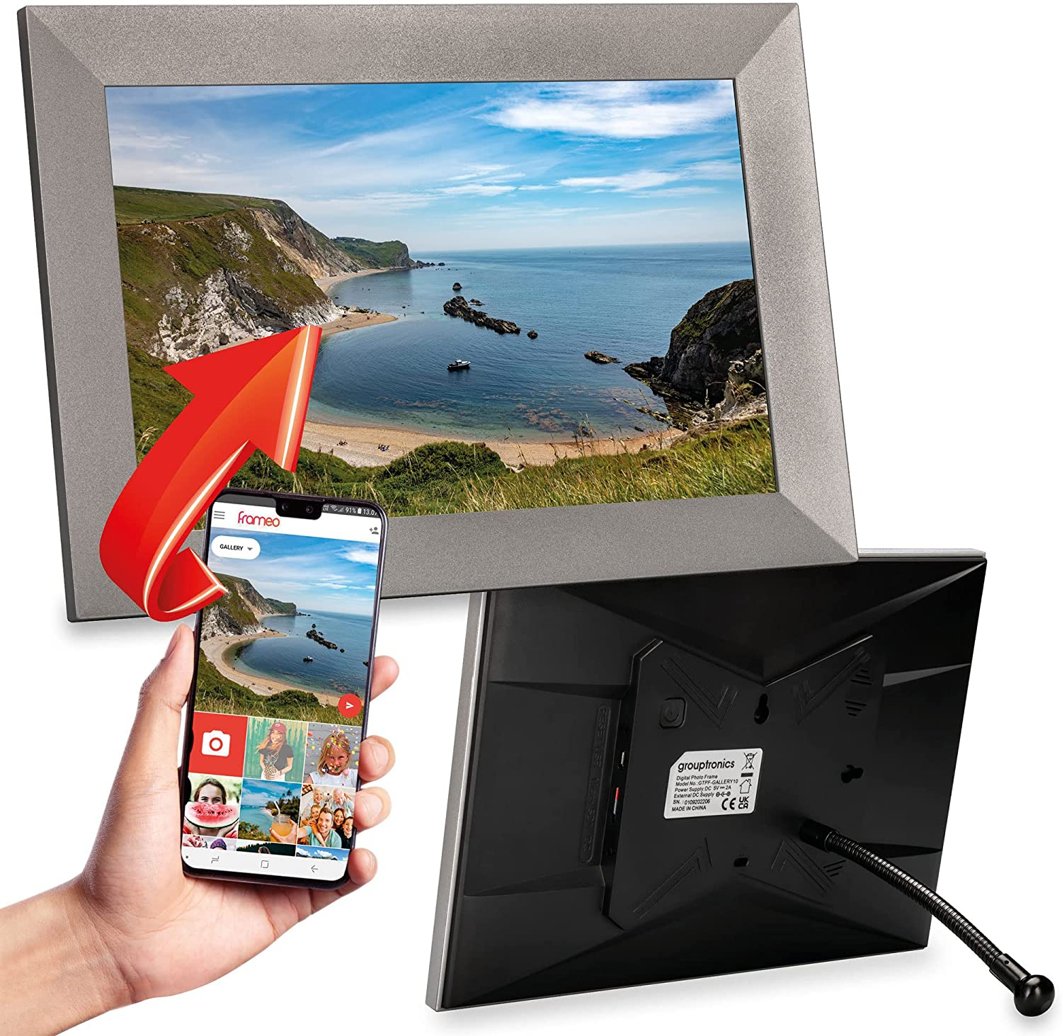 Grouptronics UK Gallery10 WiFi 10" Touch Screen Digital Photo Frame ...