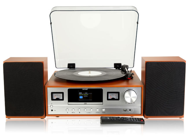 Denver MRD-105 Light Wood - 7-in-1 Record Player Hi-Fi System With 2.4 ...