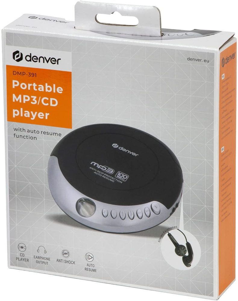 Denver DMP-391 Personal CD Player Discman With MP3 / Audio Book Support ...