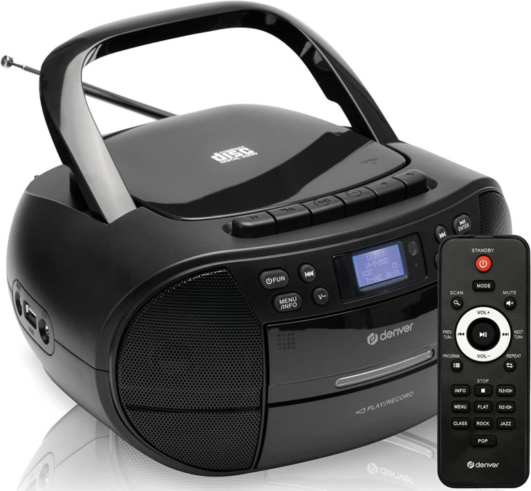 Denver TDC-280 DAB Portable CD Player And Cassette Player Boombox, CD ...