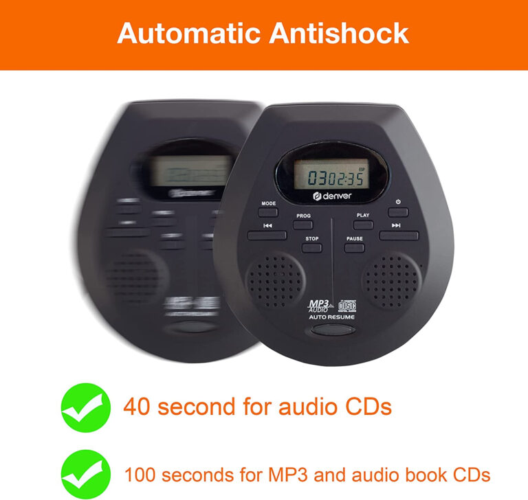 Denver DMP-395 Portable CD Player With Speakers - MP3 & Audio Book ...