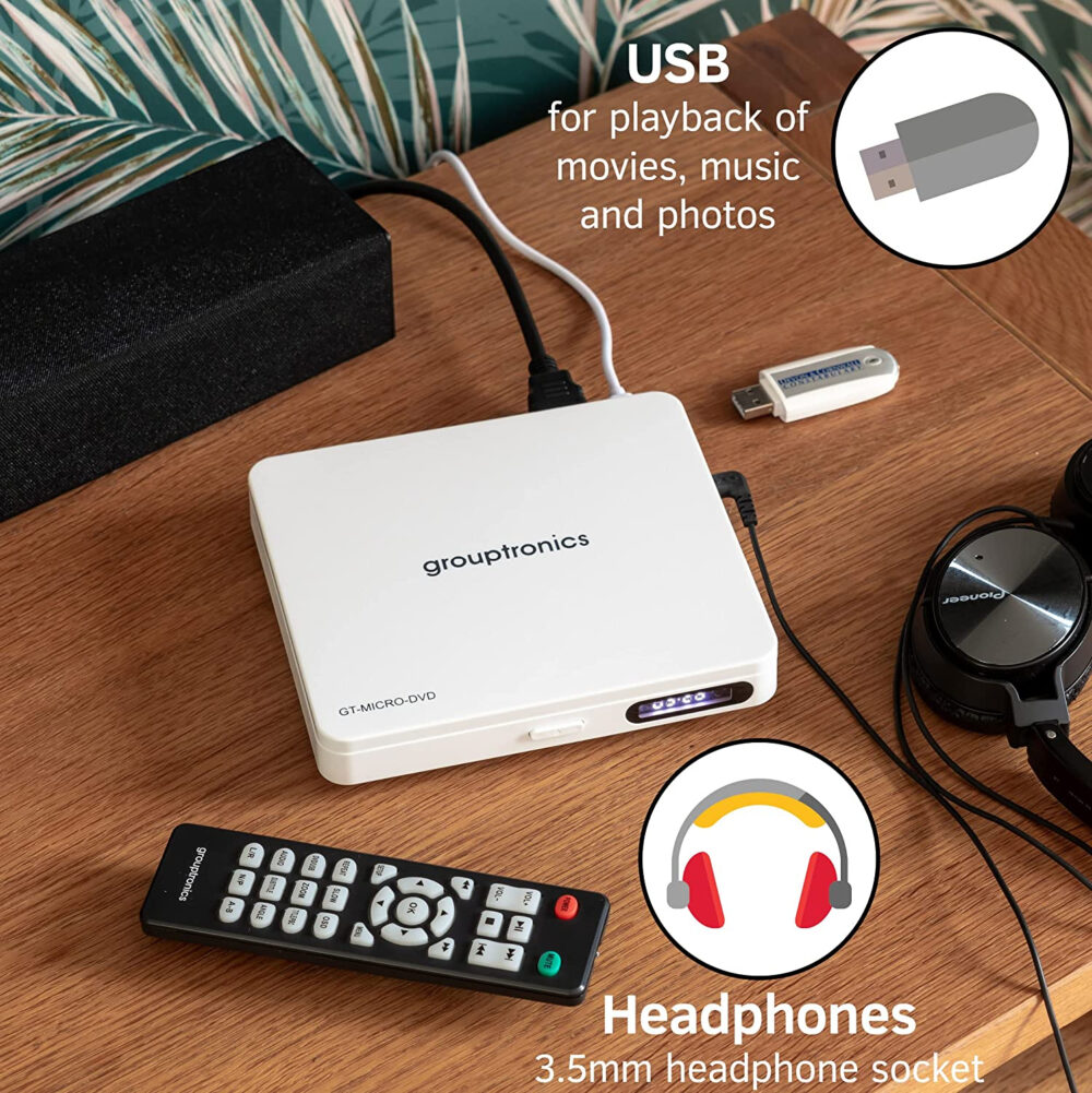 Grouptronics GT-Micro-DVD Small Mini Multi Region HDMI DVD Player For ...